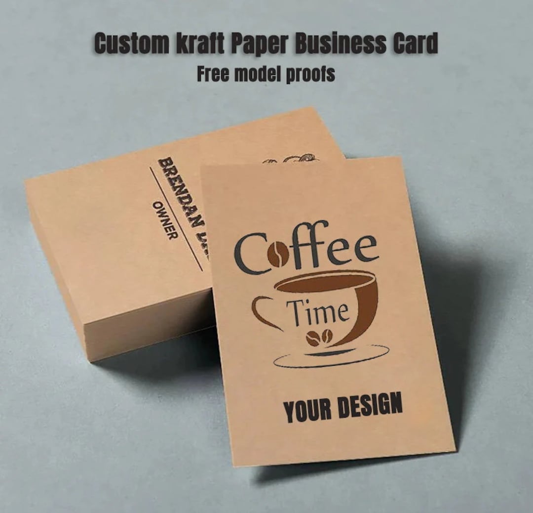 Personalized Recycled Kraft Paper Business Cards, Printable Kraft ...