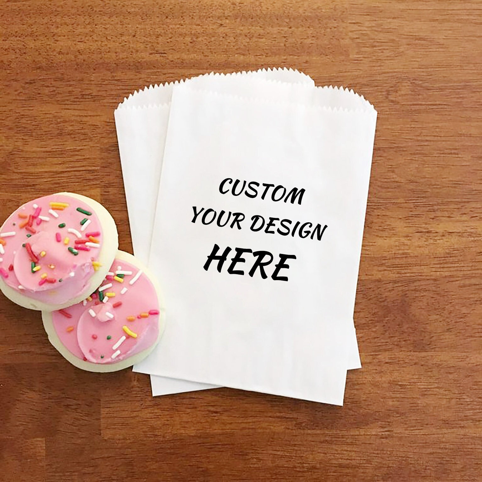 Personalized Kraft/white Cooike Wedding Favor Bags With Your Design ...