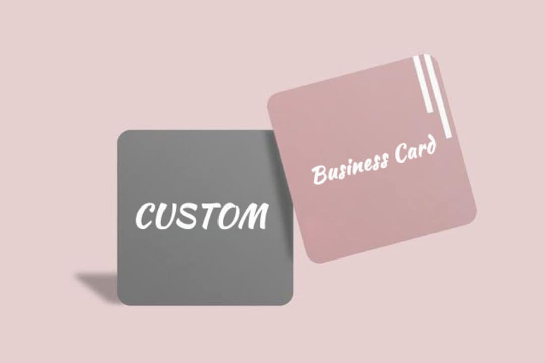 Custom Square Business Card With Your Text/logo, Square Rounded Corner ...