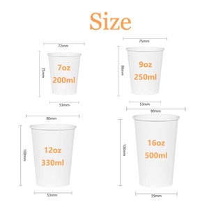 Personalized Disposable Paper Cups (without Lids) Custom Coffee Cups ...