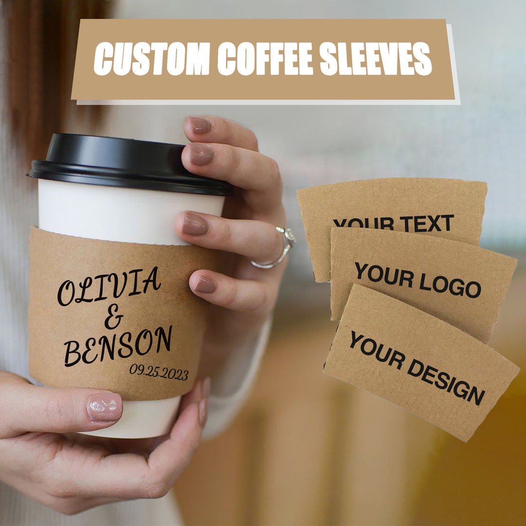 Personalized Disposable Kraft/white Coffee Sleeves, Favor Gift for ...