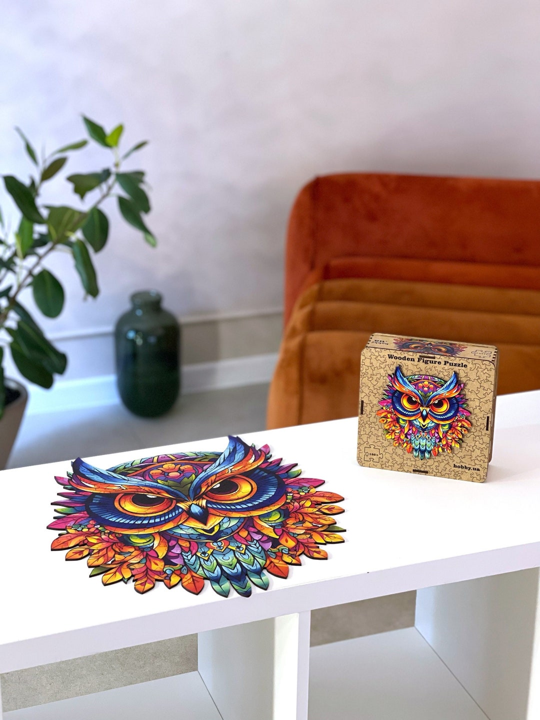 Personalized Owl Picture Puzzle Gift Box, Wooden Brain Teaser Jigsaw ...
