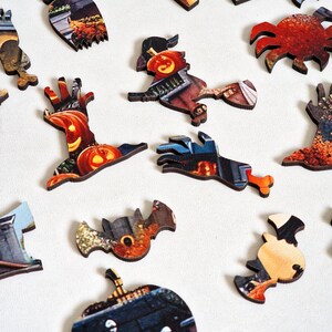 Halloween Fall Puzzles, Gothic Ghost Wooden Jigsaw Puzzle, Personalized ...