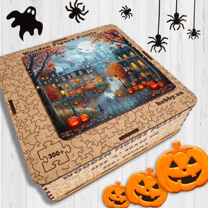 Gothic Halloween Puzzles Activities, Wooden Jigsaw Autumn Puzzle, Fall ...