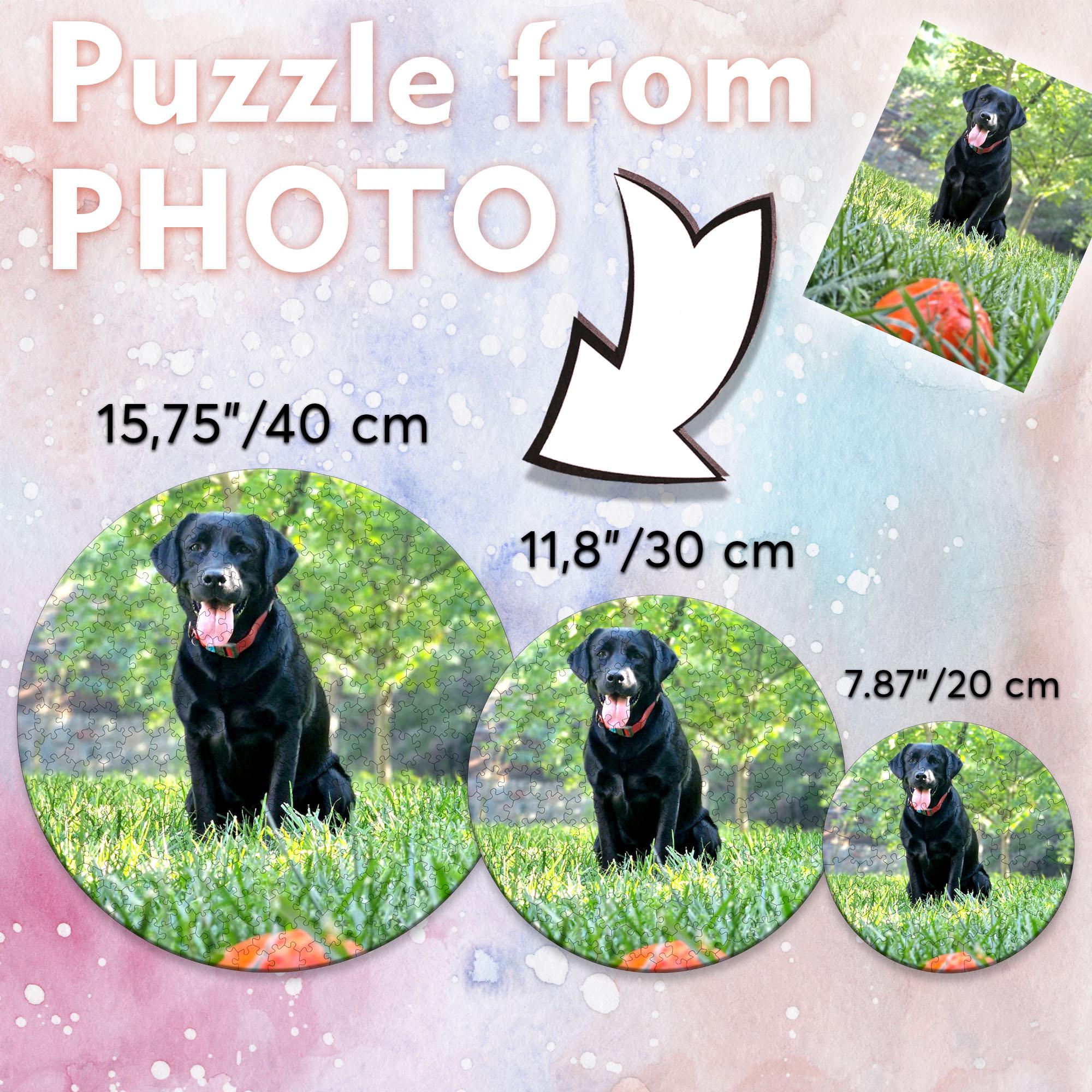 Custom Round Jigsaw Puzzle From Photo, Wooden Personalized Picture ...