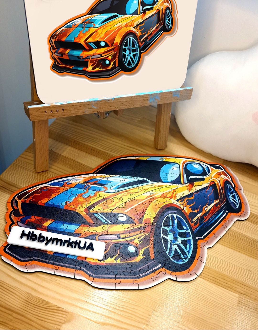 Custom Car Picture Puzzle Box for Boys, Wooden Jigsaw Race Car Puzzles ...