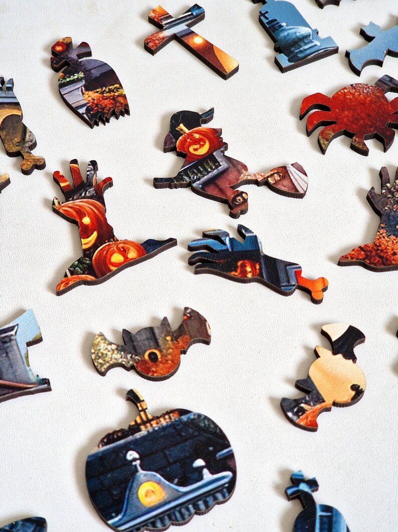 Gothic Halloween Puzzles Activities, Wooden Jigsaw Autumn Puzzle, Fall ...