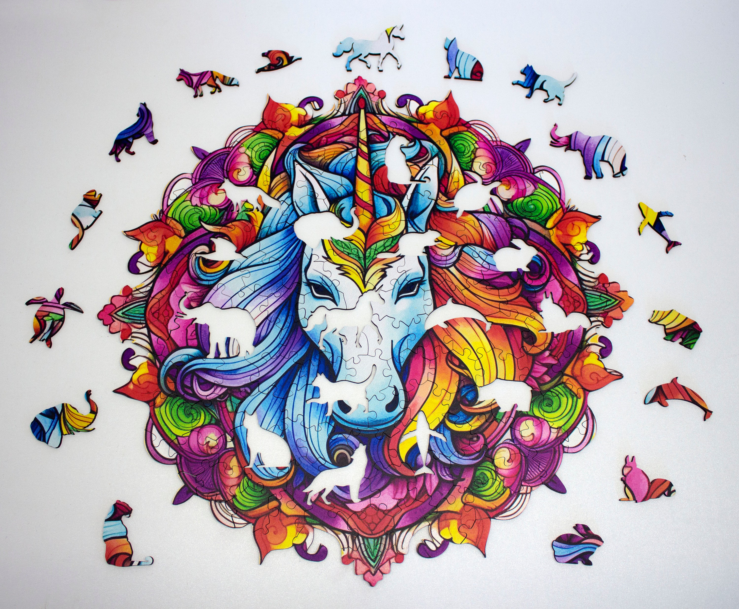 Custom Wood Animal Jigsaw Puzzle, Personalized Wooden Puzzle Box ...