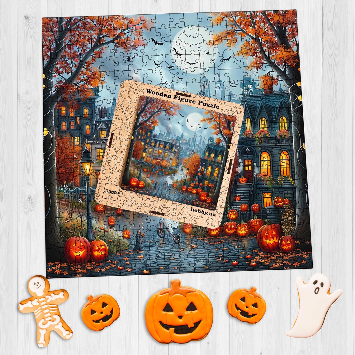 Gothic Halloween Puzzles Activities, Wooden Jigsaw Autumn Puzzle, Fall ...