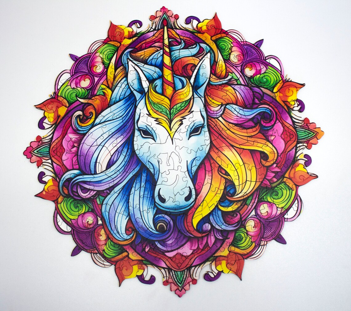 Personalized Wooden Unicorn Puzzle, Fairy Jigsaw Puzzle Art, Childrens ...
