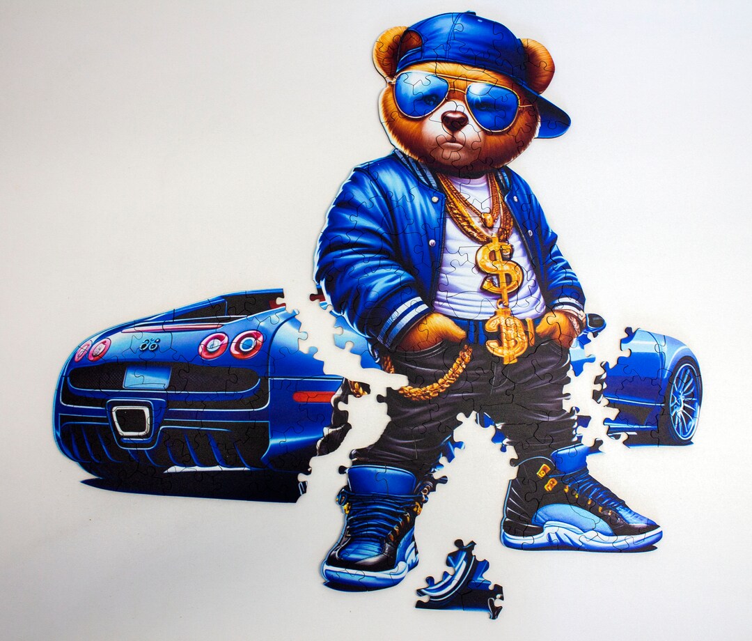 Bear & Car Wooden Jigsaw Puzzle, Fractal Dexterity, Laser Cut Puzzle - Etsy