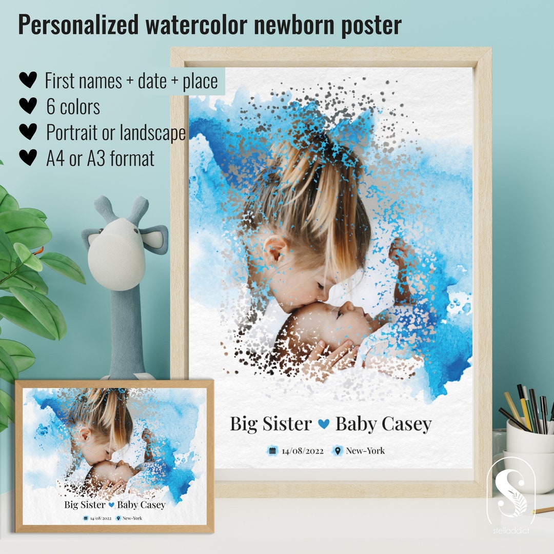 Welcome Newborn Poster Baby Poster New Parents Gift Newborn Gift ...