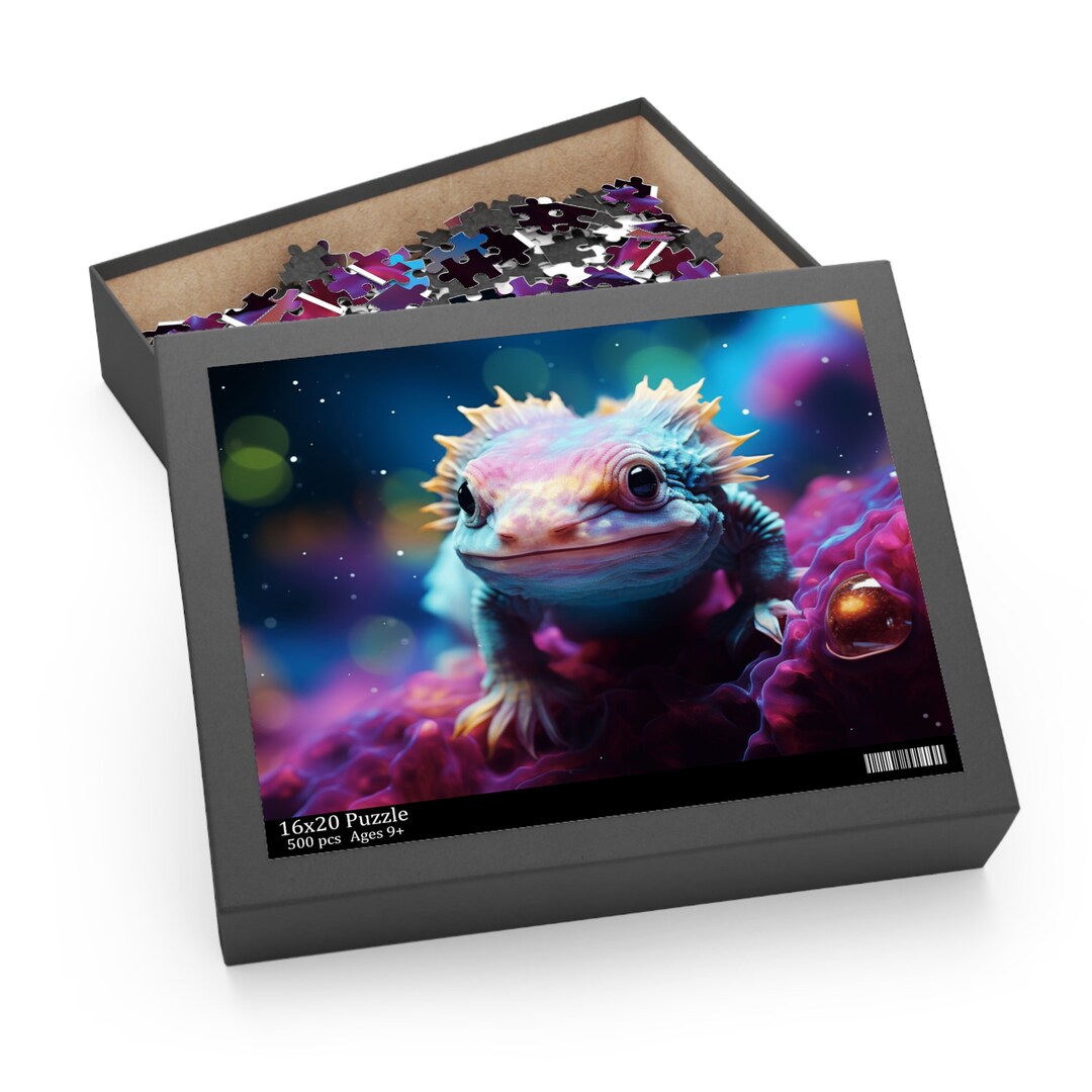 Colorful Axolotl Adventure Puzzle 120, 252, 500-piece - Etsy