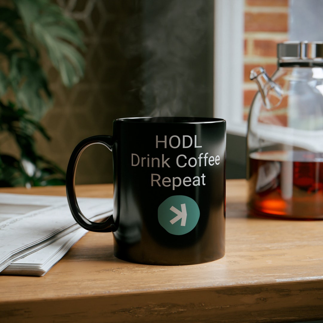 HODL - Drink Coffee - Repeat Kaspa Black Ceramic Crypto Mug (11oz, 15oz ...