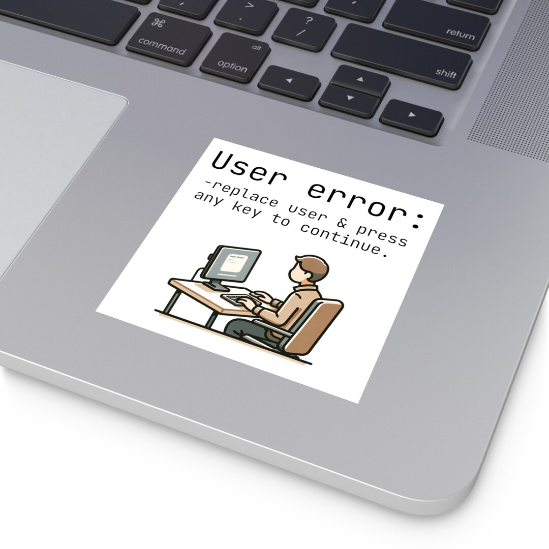 Tech Support "user Error" Square Vinyl Sticker - Etsy