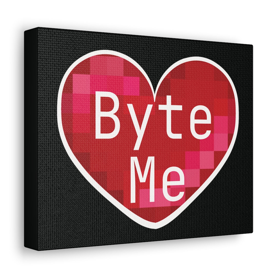 Byte Me Pixel Heart - Canvas Wrap V2 - Etsy