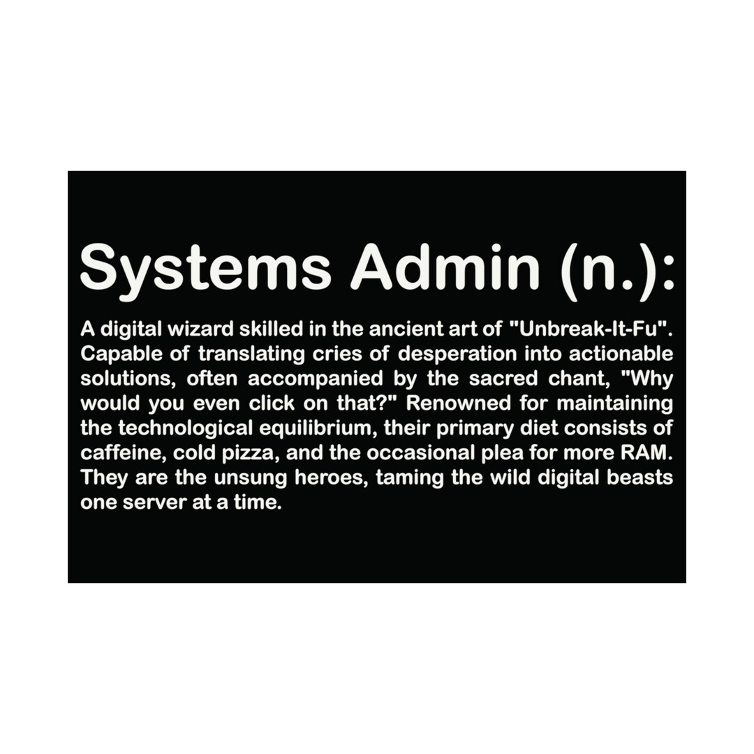 System Admin Definition Matte Poster - Etsy
