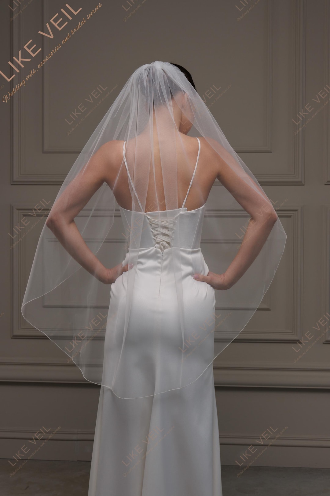 Cathedral Length Pencil Edge Veil, Simple Elegant Wedding Veil, One ...