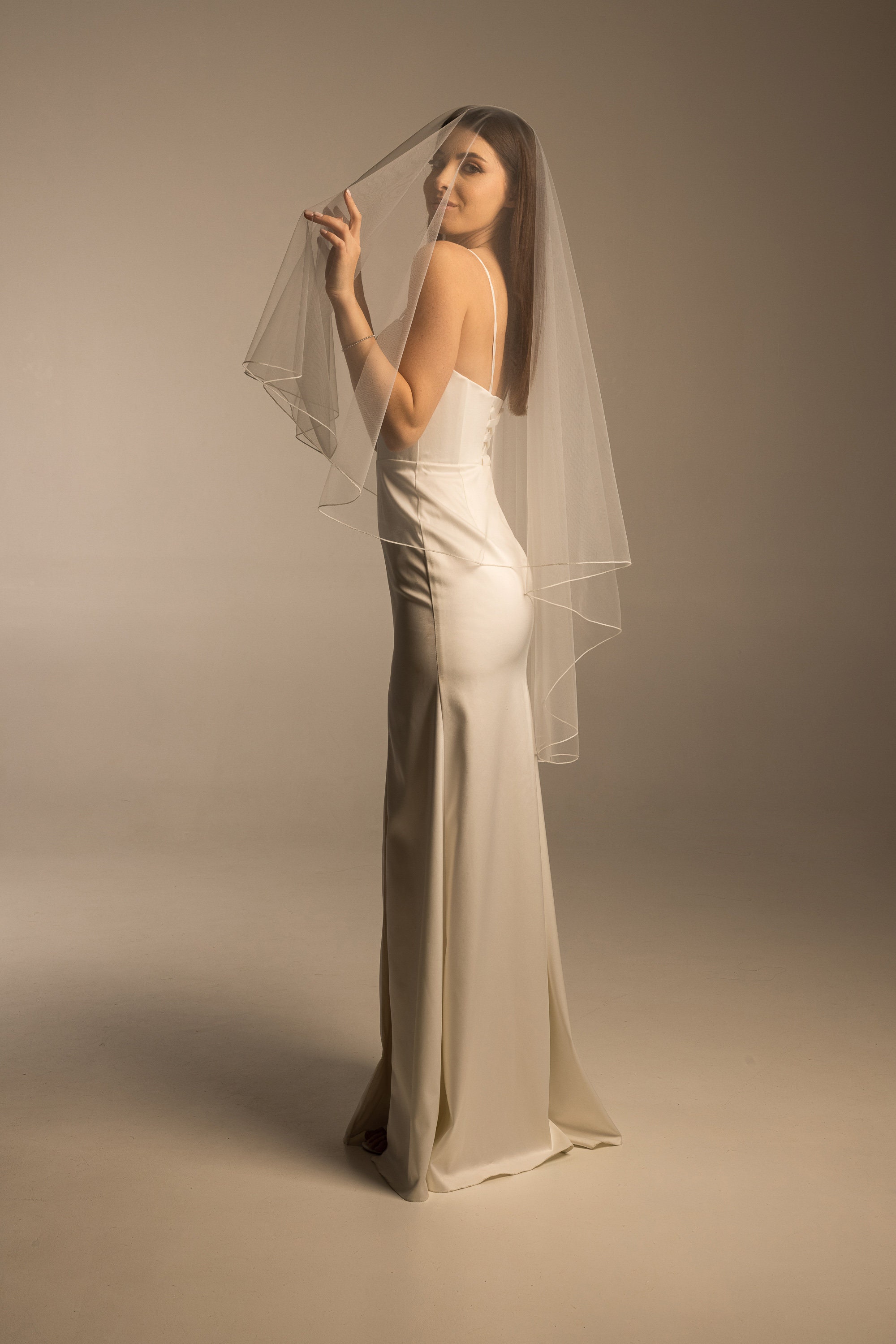 Two Layers Veil, Classic Veil, Tulle Bridal Veil, Simple Wedding Vail ...
