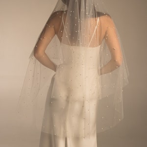 2 Tier Plain Veil, Pearl Cape, Pearl Wedding Veil, Two Tier Veil, Two ...