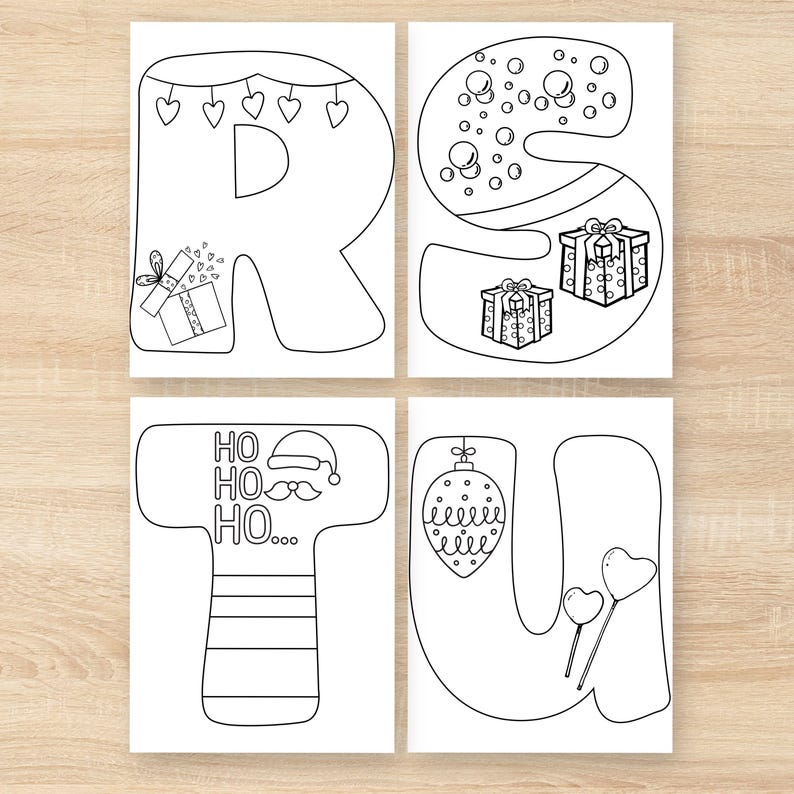 Christmas Alphabet Coloring Pages: 26 Printable ABC Book (PDF) - Etsy UK