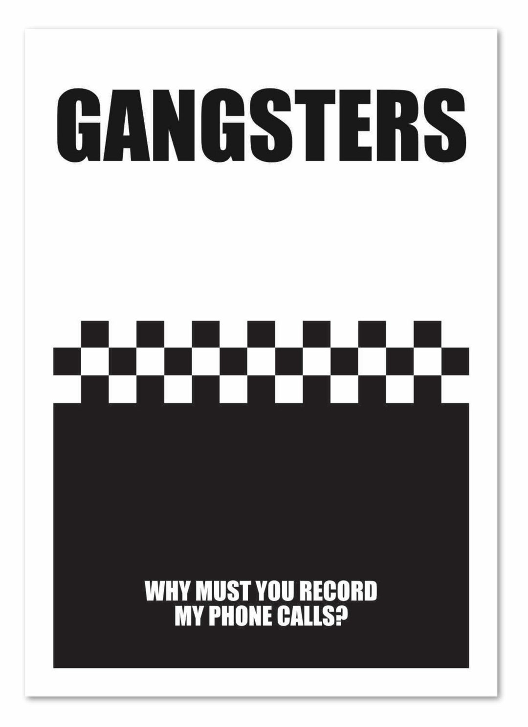 Gangsters Poster Music Print Band Lyrics Wall Art Two Tone Inspired Ska ...