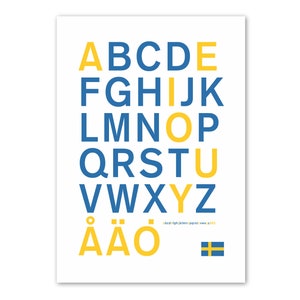 Swedish Alphabet Poster Poster | Scandi Print | Sweden Wall Art ...