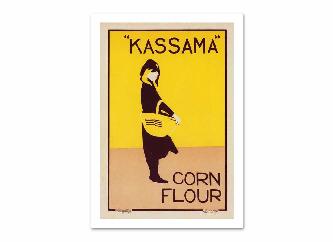 Kassama Corn Flour Vintage Style Poster | Reproduction Ad Print | Cafe ...