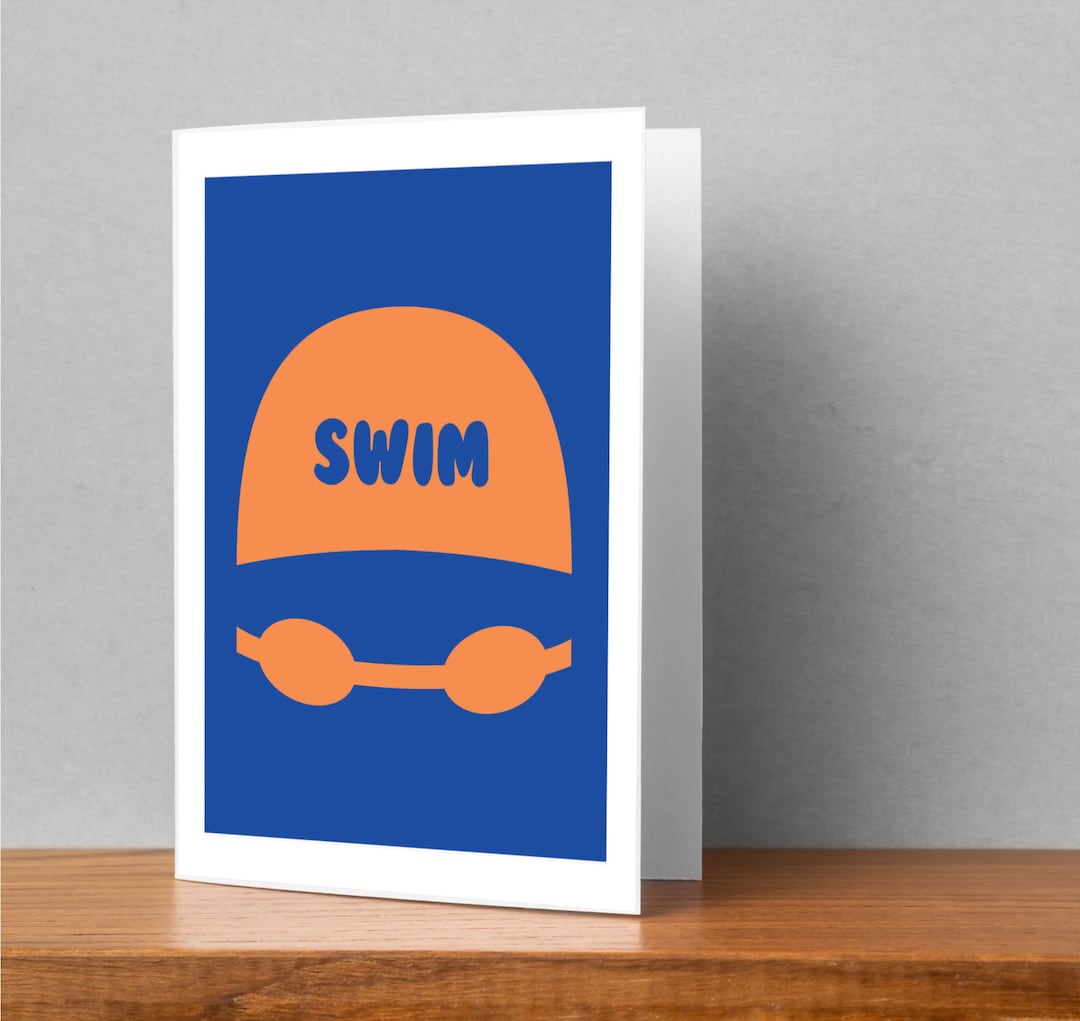 Swim Greeting Card Swimmer Art Print Swimming Sport Card Swimmers Gift ...