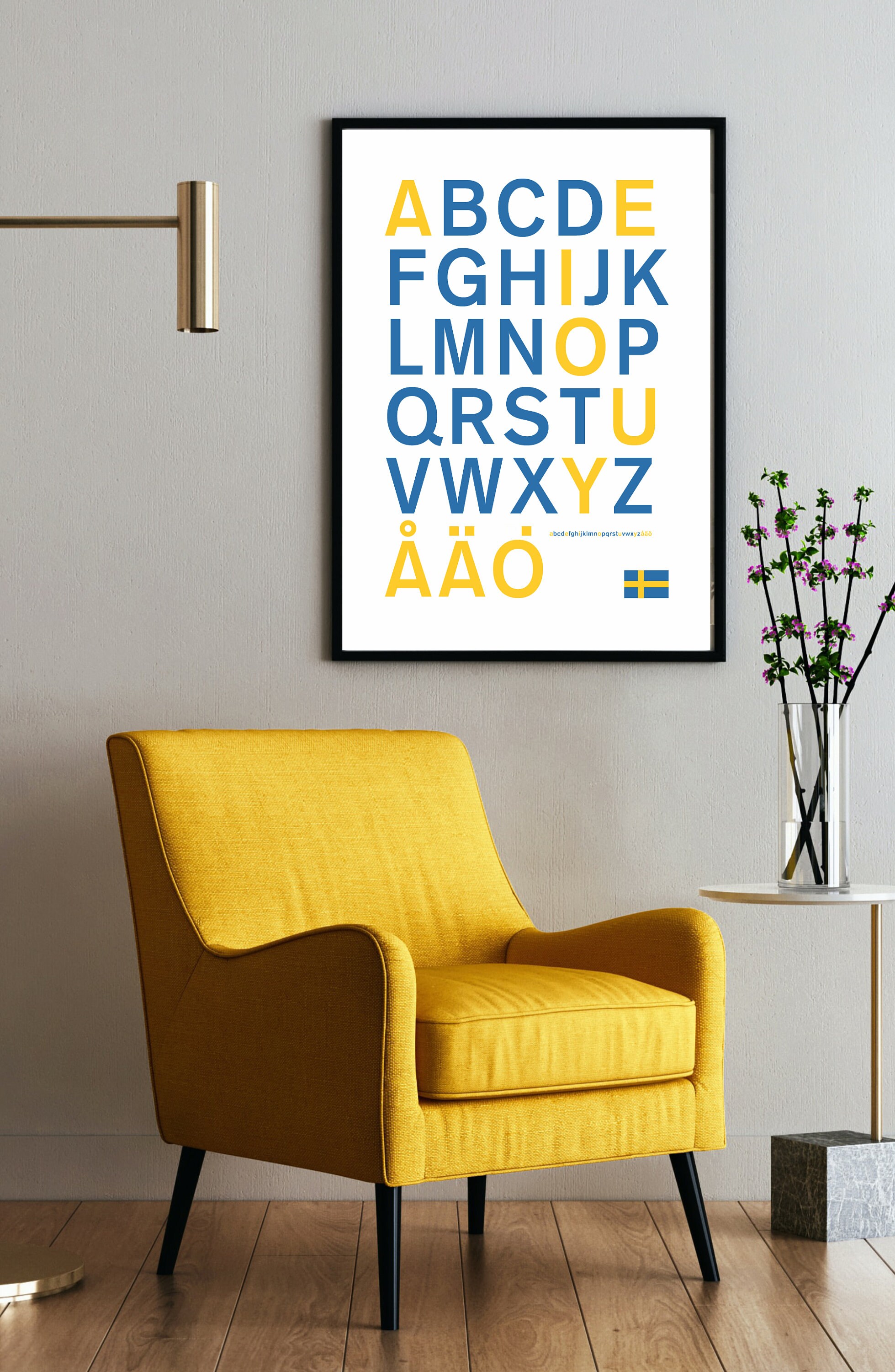 Swedish Alphabet Poster Poster | Scandi Print | Sweden Wall Art ...