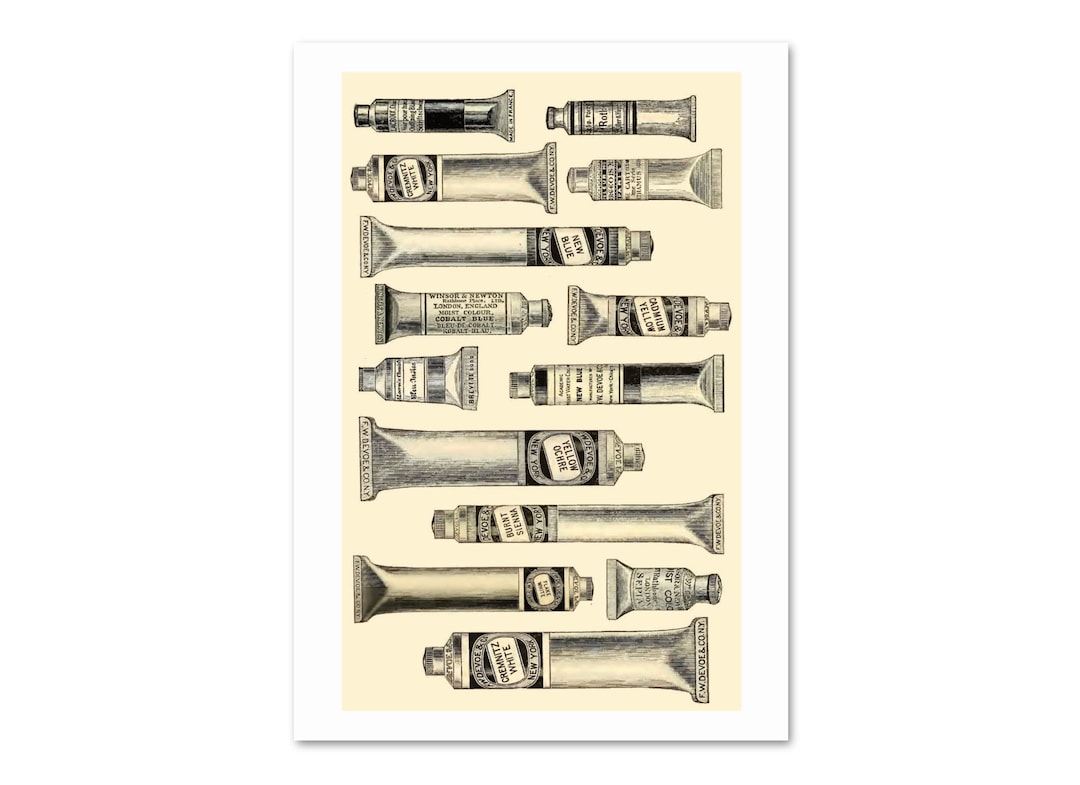 Artists Paint Tubes Vintage Style Poster | Reproduction Print | Artist ...