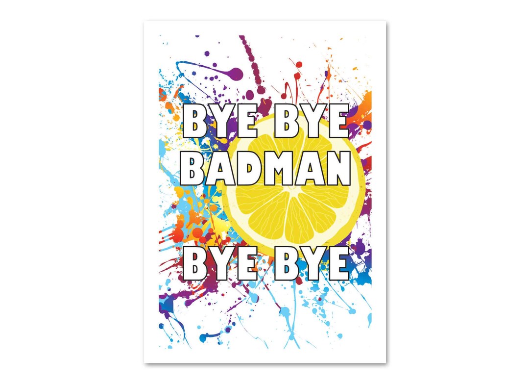 Bye Bye Badman Poster Music Print Lyrics Wall Art Indie Band Home Decor ...