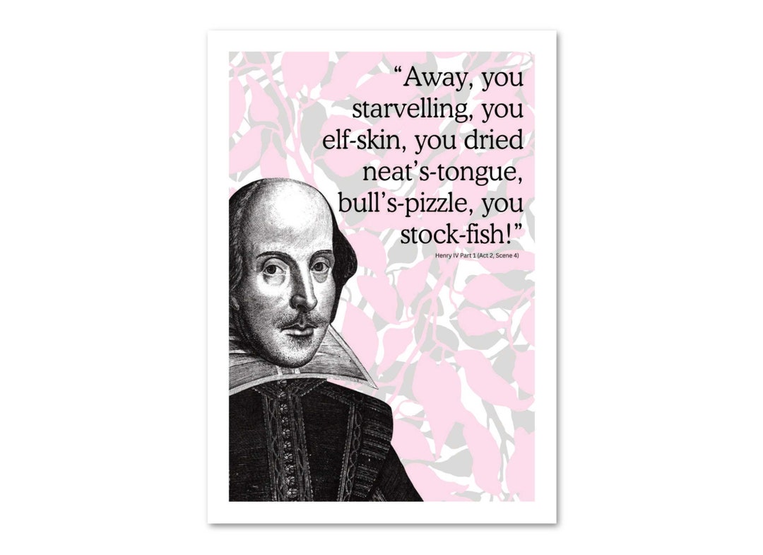 Shakespeare Quote Poster William Shakespeare Insulting Rude Phrase Wall ...