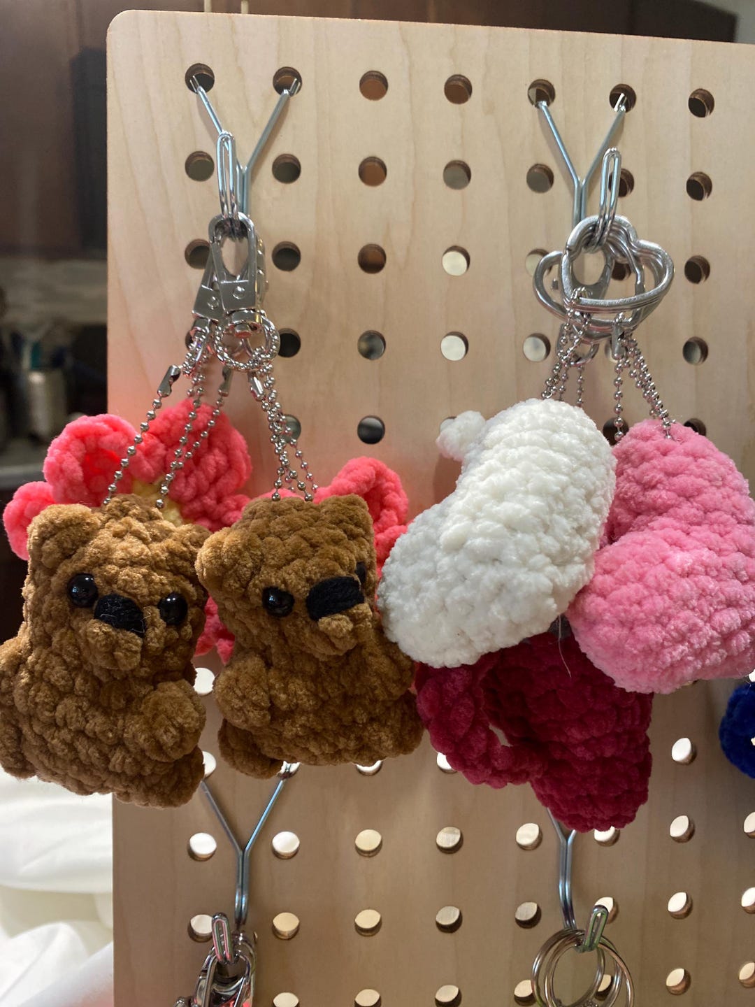 Crochet Keychains Teddy Bear, Flower, Yarnley, Hearts - Varied ...