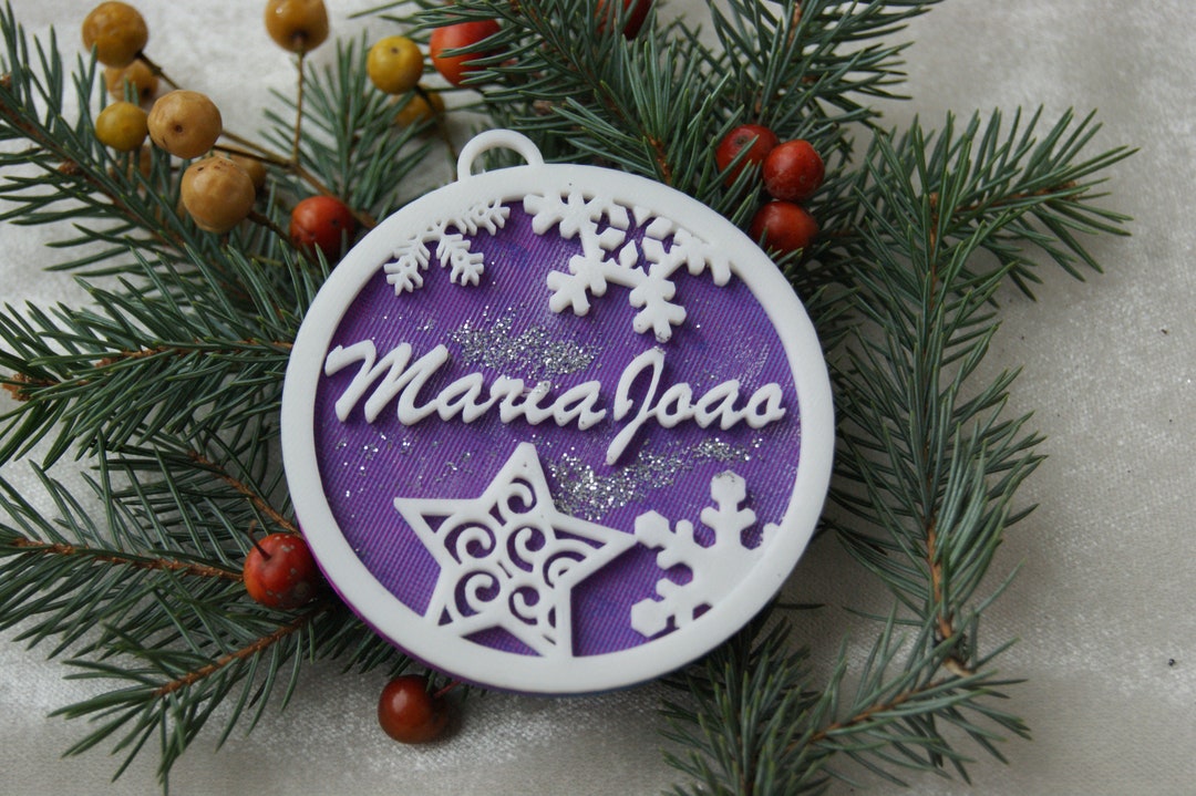 Personalized 3D Printed Christmas Tree Ornament Set Custom - Etsy