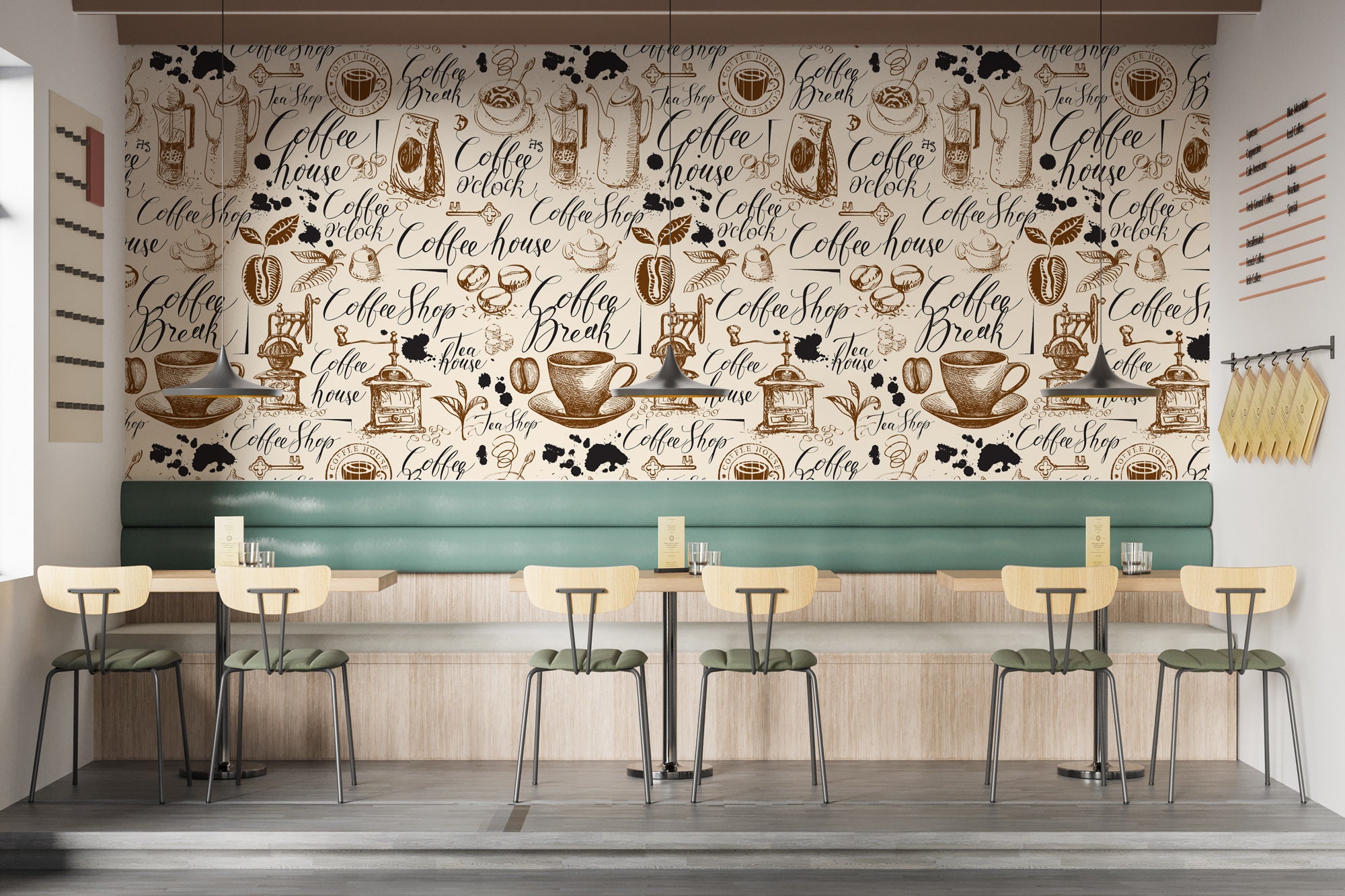 Elegant Customizable Cafe Wallpaper Cafes Stylish Cafe Wall Mural ...