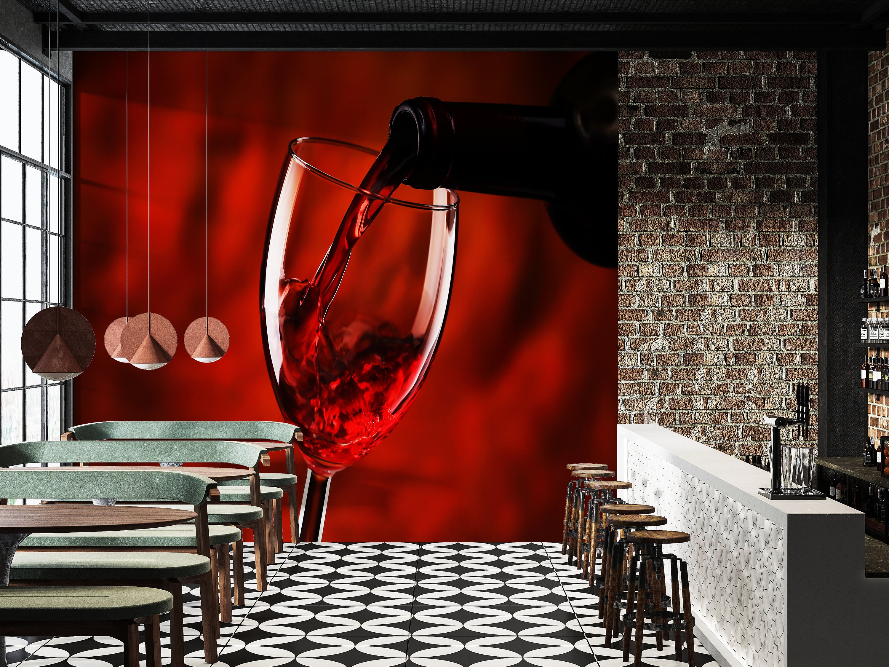 Red Restaurant Background