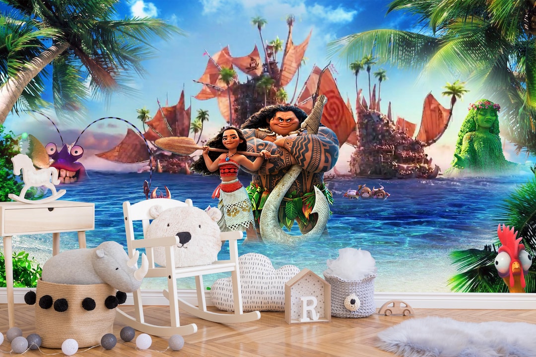 Moana Wallpaper ,moana Cartoon Themed Kids Room Wallpaper ,vaiana ...