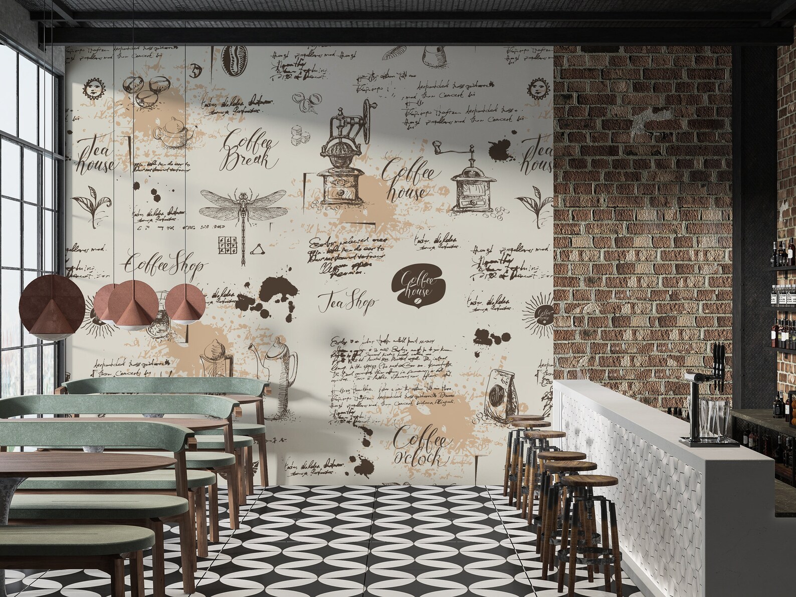 Elegant Customizable Cafe Wallpaper French Cafes Stylish Cafe Wall ...