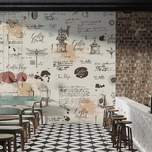 Elegant Customizable Cafe Wallpaper - French Cafes Stylish Cafe Wall ...