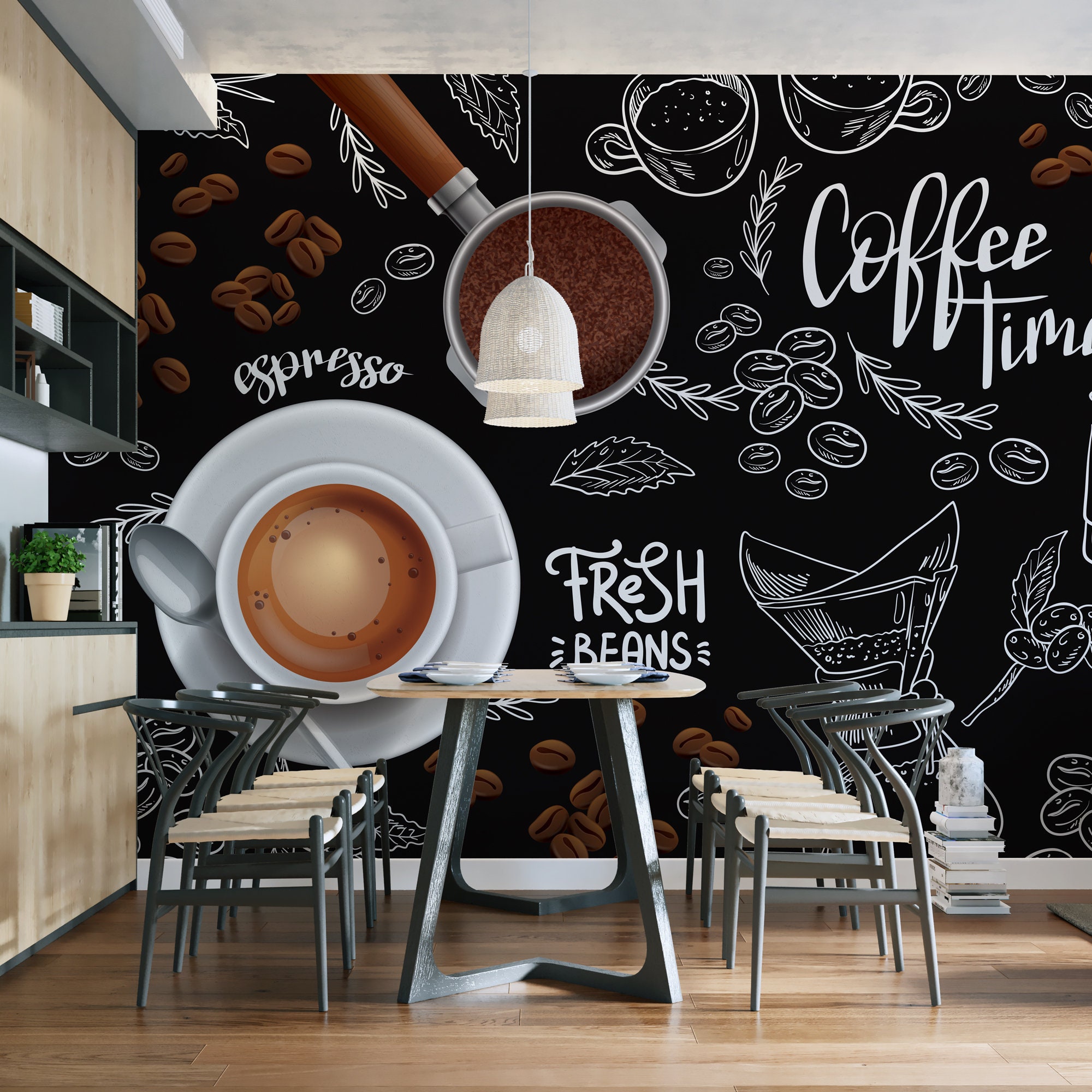Cafe Wallpaper , Coffee Wall Mural , Coffe Shop Wallpaper ...