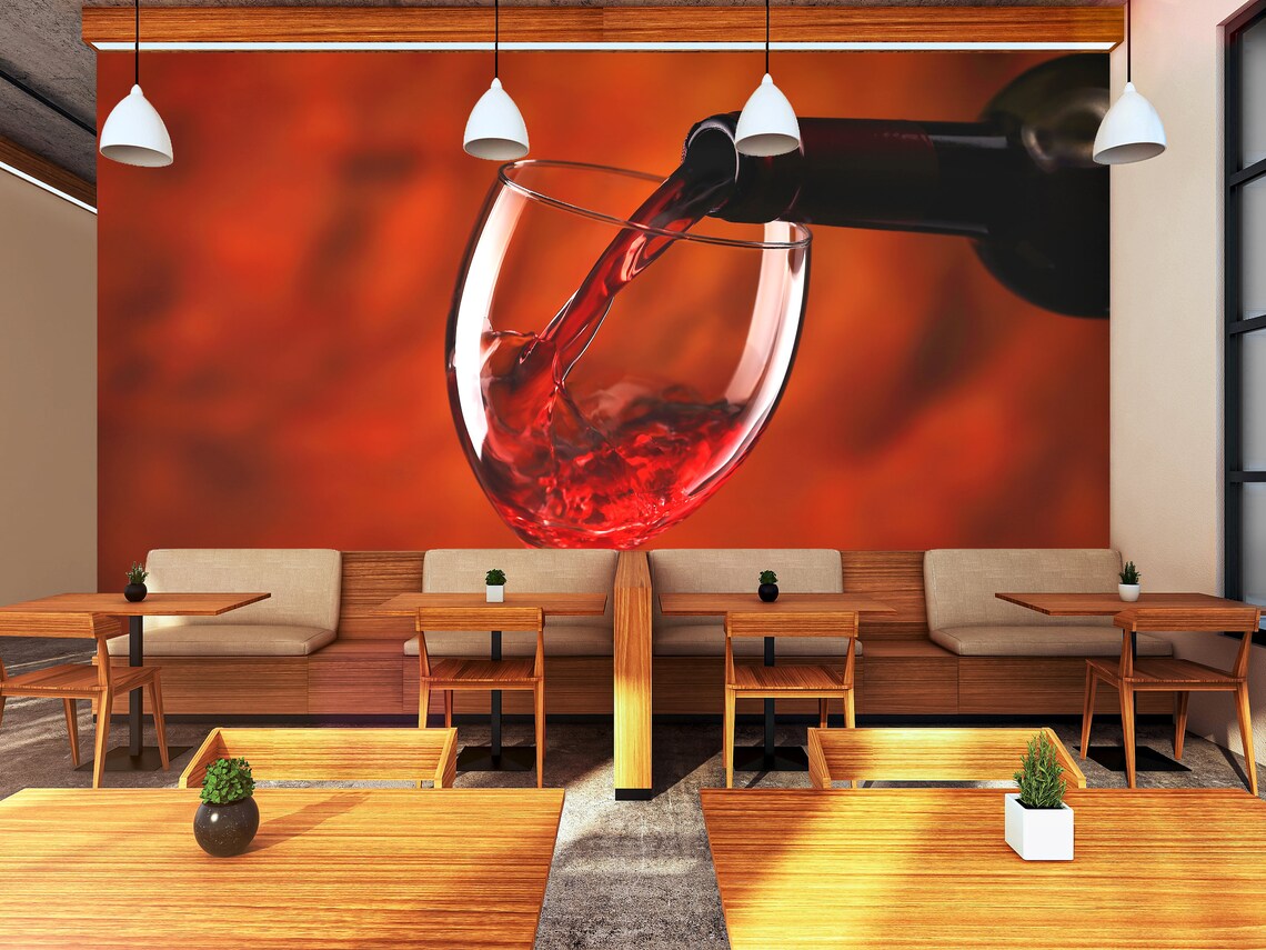 Buy Red Wine Wallpaper , Red Wine Cafe Wallpaper , Goblets and Wines ...