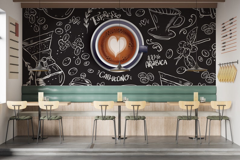 Elegant Customizable Cafe Coffee Wallpaper French Cafe Coffees Stylish ...