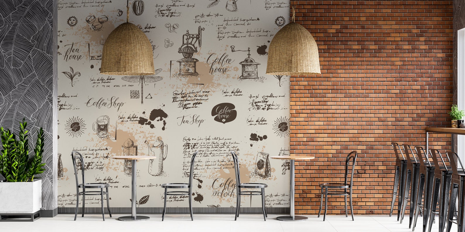 Elegant Customizable Cafe Wallpaper French Cafes Stylish Cafe Wall ...