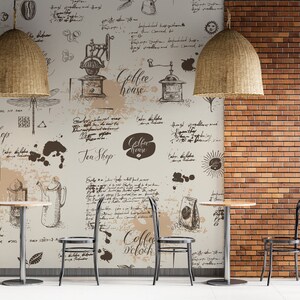 Elegant Customizable Cafe Wallpaper - French Cafes Stylish Cafe Wall ...