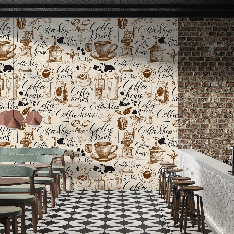 Cafe Wallpaper - Etsy