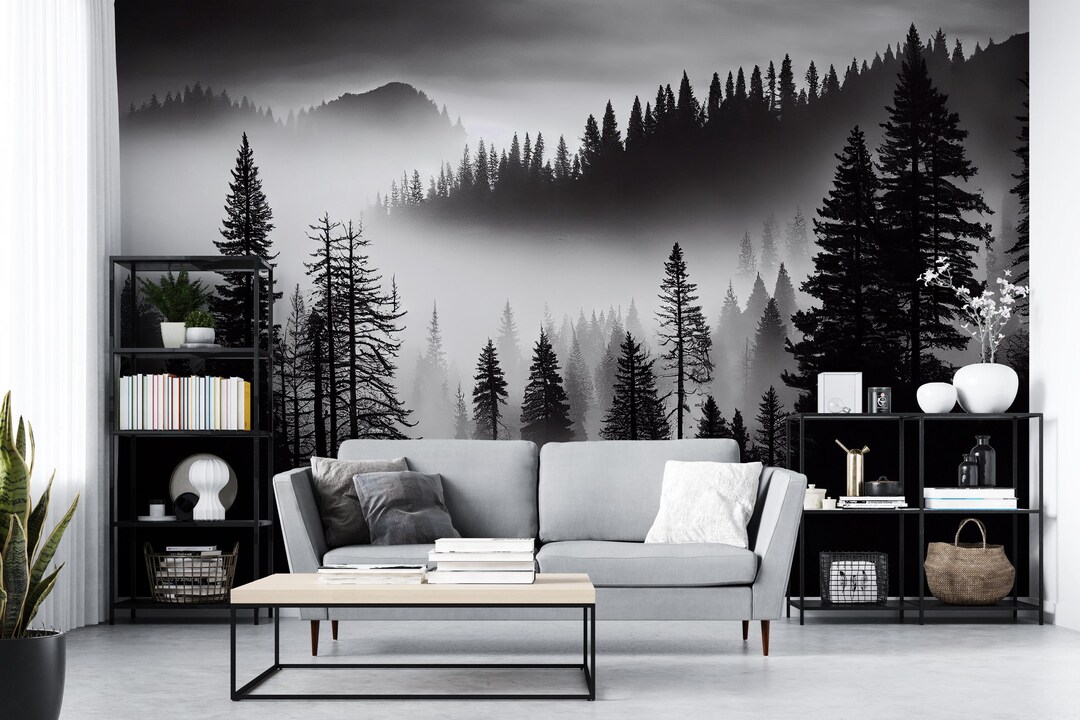 Pine Trees and Forest Themed Wallpaper , Landscape Wallpaper , Trees ...