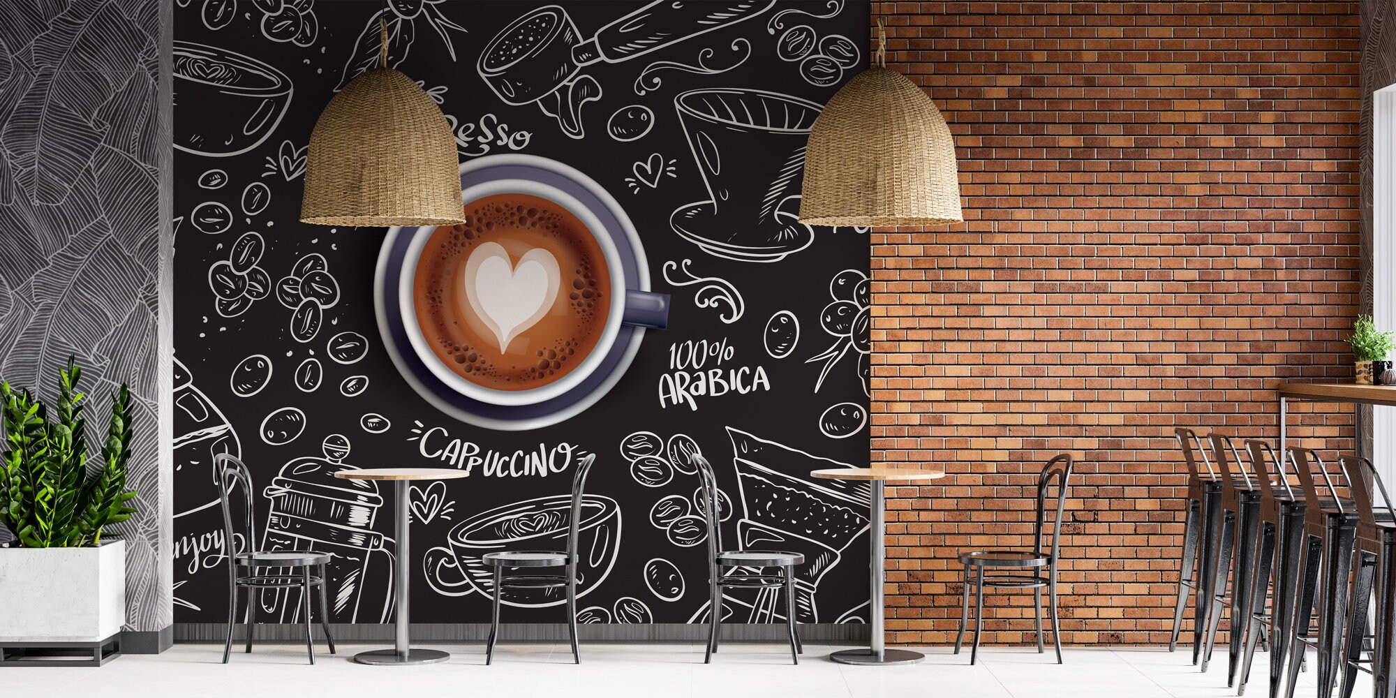 Elegant Customizable Cafe Coffee Wallpaper French Cafe Coffees Stylish ...