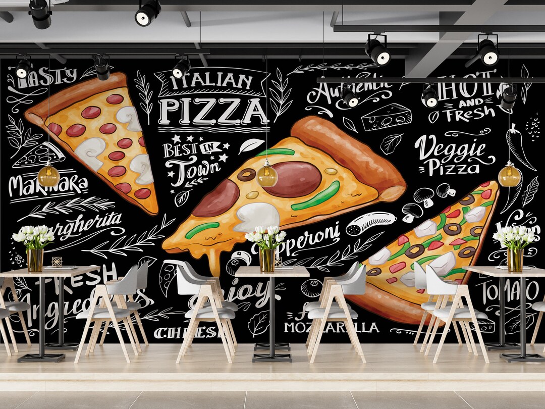 Pizza Restaurant Wallpaper , Pizza Fast Food Peel and Stick Wallpaper ...