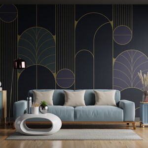 Abstract Arch Decor Wallpaper - Boho Geometric Wall Mural - Peel and ...